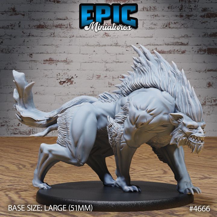 3D Printable Warg Beast / Dire Wolf / Wild Animal Creature / Evil Predator / Hound Monster / Big ...